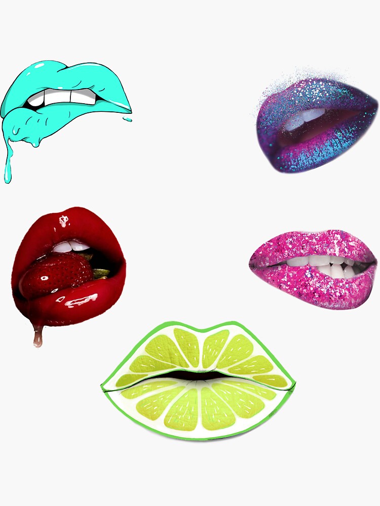 "Lips sticker pack " Sticker by chelseavine | Redbubble