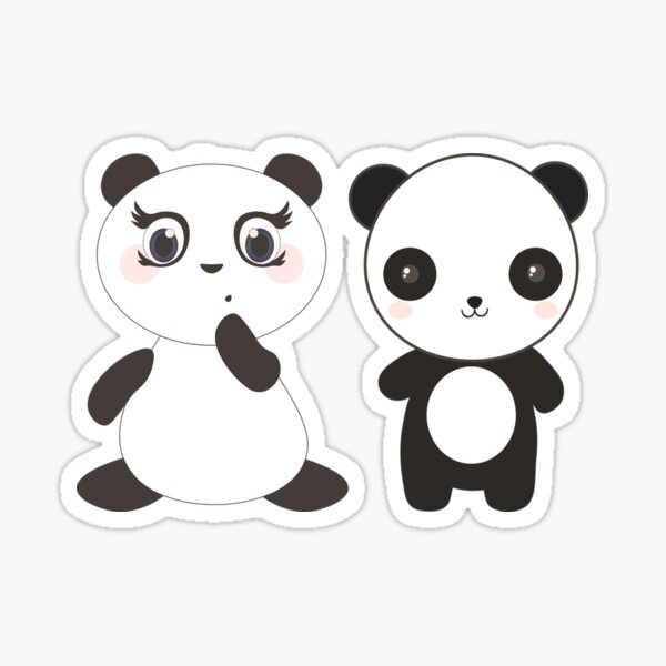 "Cute kawaii couple panda love " Sticker for Sale by avinash-4321 ...