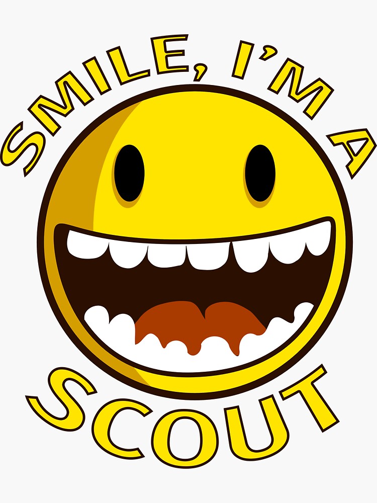 "Smile Im A Scout Cartoon Smiley" Sticker for Sale by jacks-tees ...