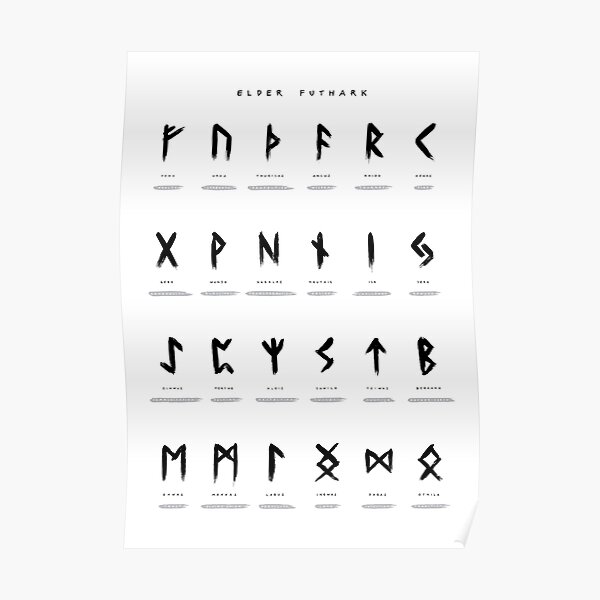 "RUNES white | Viking Scandinavian Old Norse Elder Futhark Runes ...