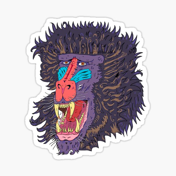 "mandrill" Sticker for Sale by ragnacold | Redbubble