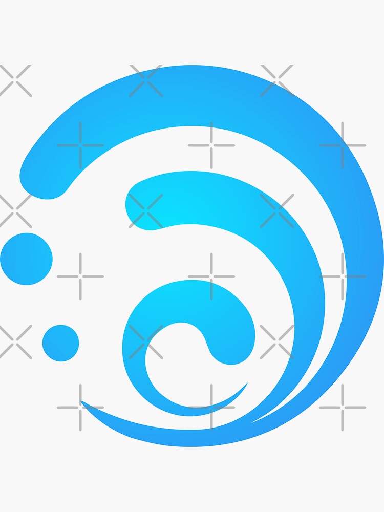 "Hydro Element Genshin Impact" Sticker by patternarium | Redbubble