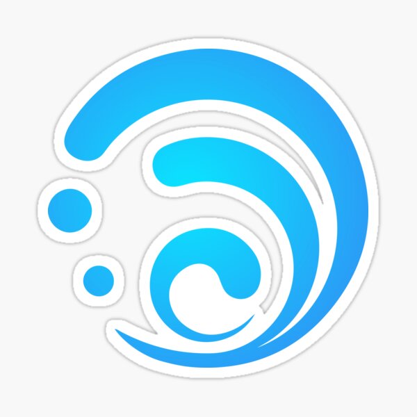 "Hydro Element Genshin Impact" Sticker for Sale by patternarium | Redbubble