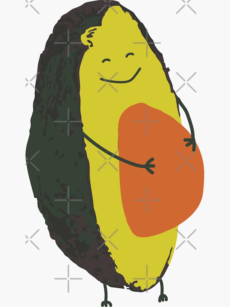"Happy Avocado" Sticker for Sale by trebuck | Redbubble