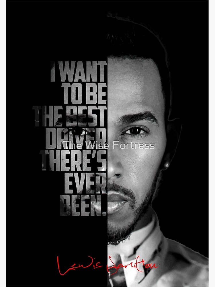 Black and white Lewis Hamilton motivational quote. Premium Matte ...
