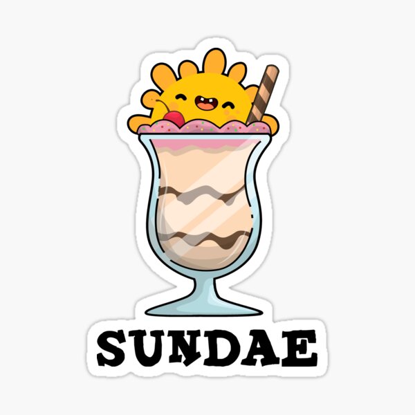 "Sundae Cute Sunday Ice Cream Pun" Sticker by punnybone | Redbubble