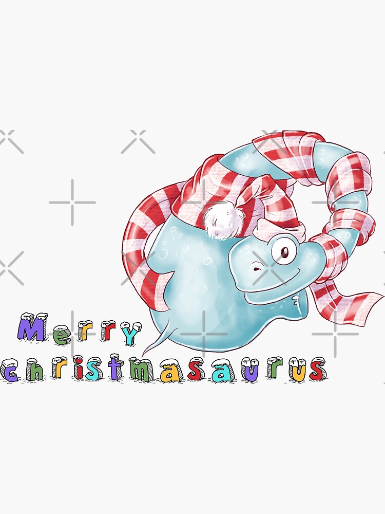 "Merry Christmasaurus" Sticker for Sale by Terrina2 | Redbubble