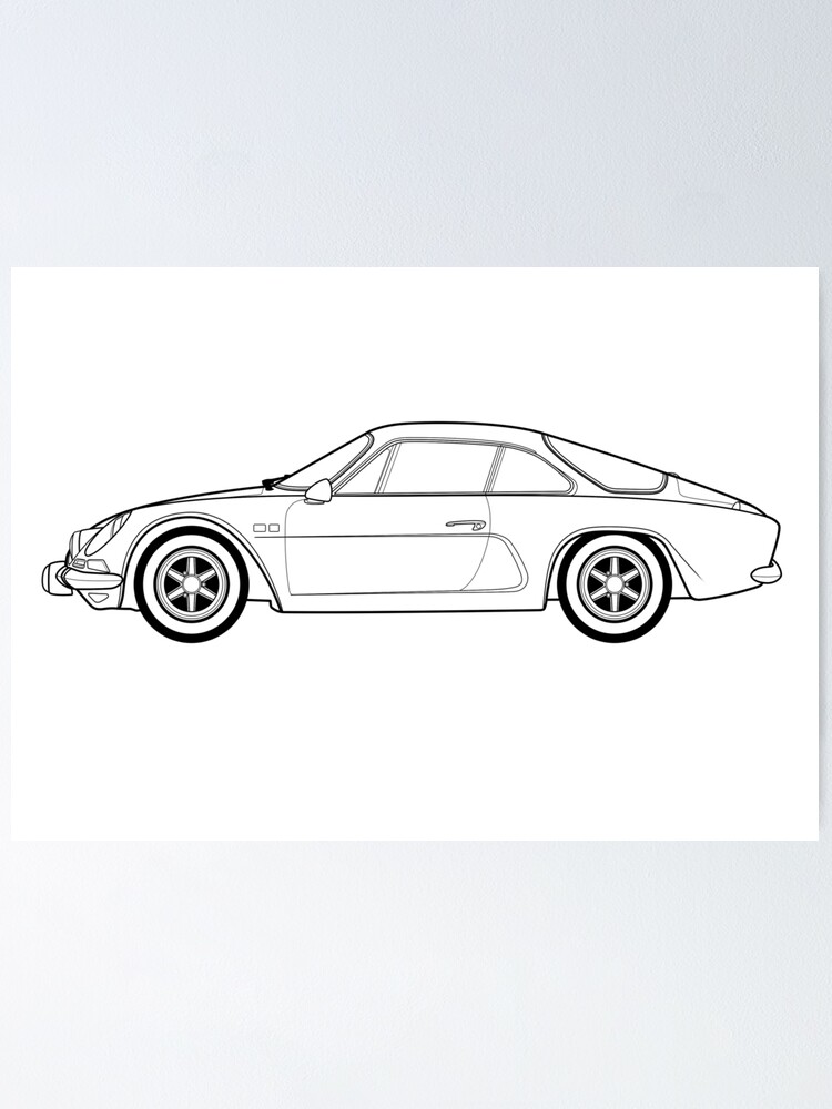 "Classic A110 Alpine sports car - Line Drawing" Poster by ...