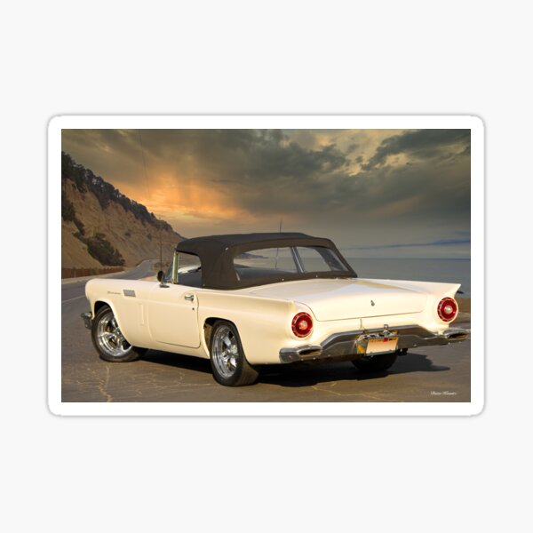 "1957 Ford Thunderbird Convertible" Sticker for Sale by DaveKoontz ...