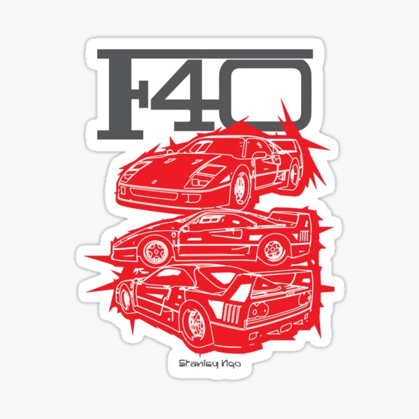 "Ferrari F40" Sticker for Sale by mrinkpen | Redbubble