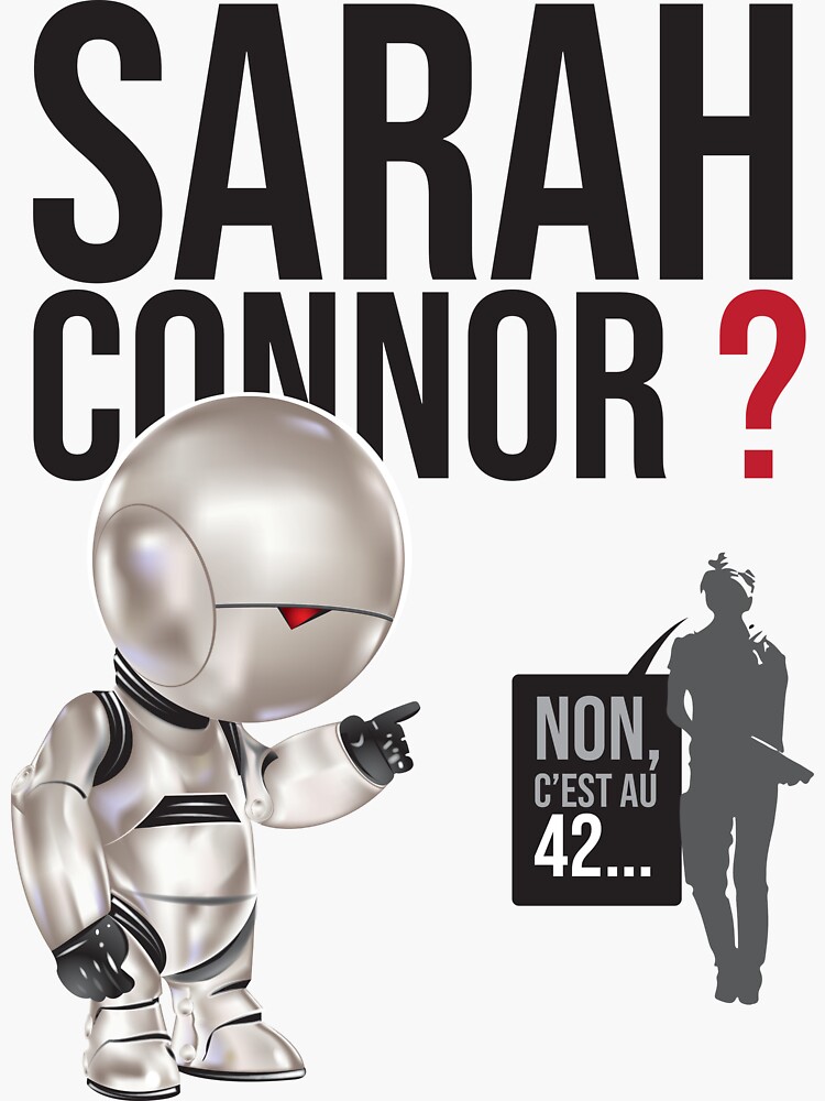 Pegatina «Marvin (H2G2) y Sarah Connor ...» de Frangotier | Redbubble