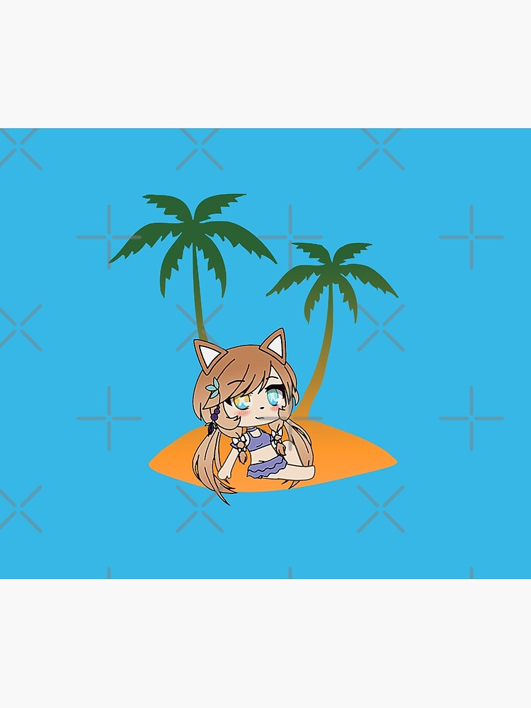 "Gacha Life series - Cute Girl On The Beach" Throw Blanket by pignpix ...