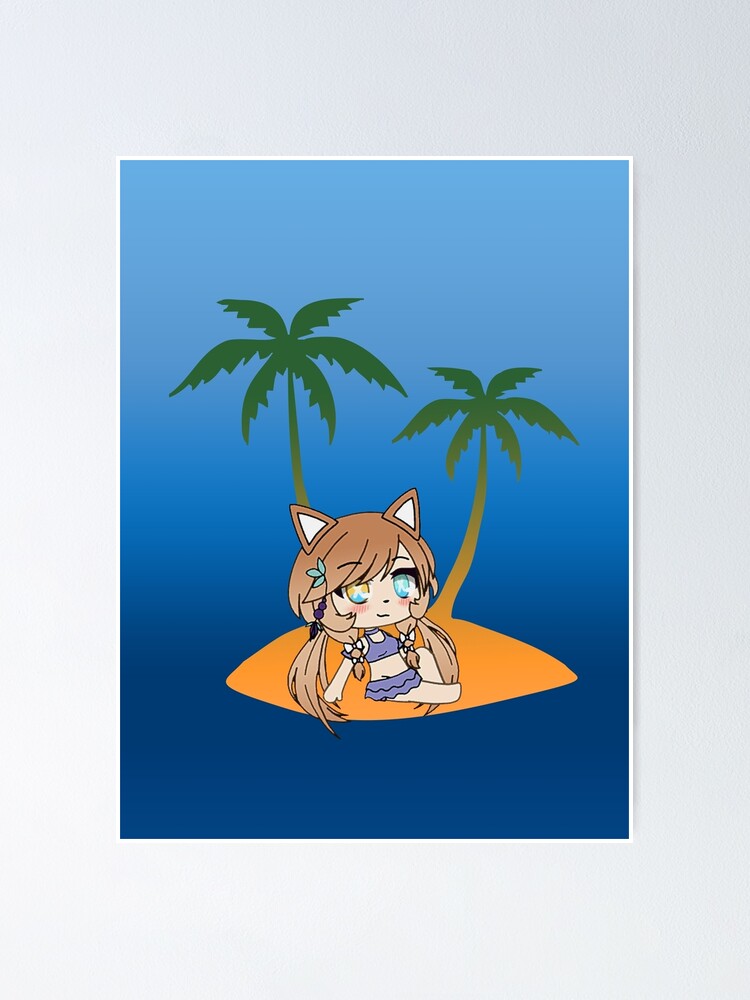 "Gacha Life series - Cute Girl On The Beach" Poster by pignpix | Redbubble
