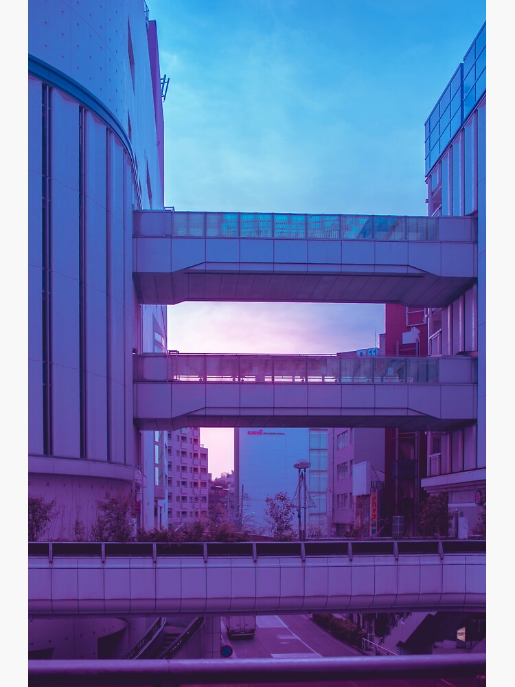 "Sunrise Over Tokyo Future City Purple buildings urban area" Sticker by ...