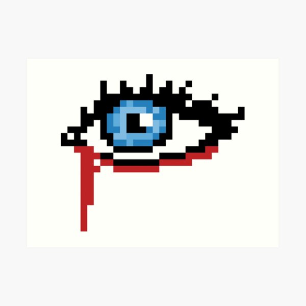 "The Bleeding Blue Eye (Pixel Art)" Art Print by gezzoto | Redbubble