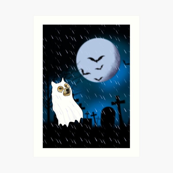 "Spooky Halloween Doge Meme" Art Print for Sale by Plantlifegirl ...