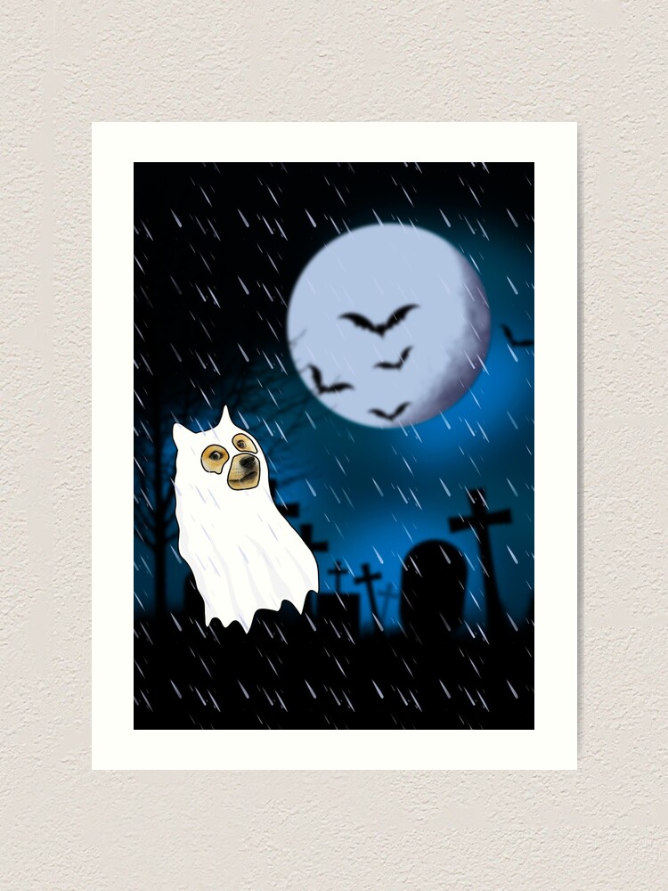 "Spooky Halloween Doge Meme" Art Print for Sale by Plantlifegirl ...