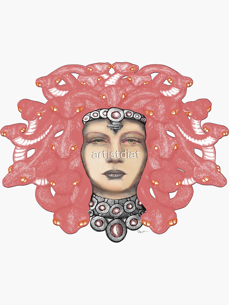 "Pink Medusa" Sticker by artistdiat | Redbubble