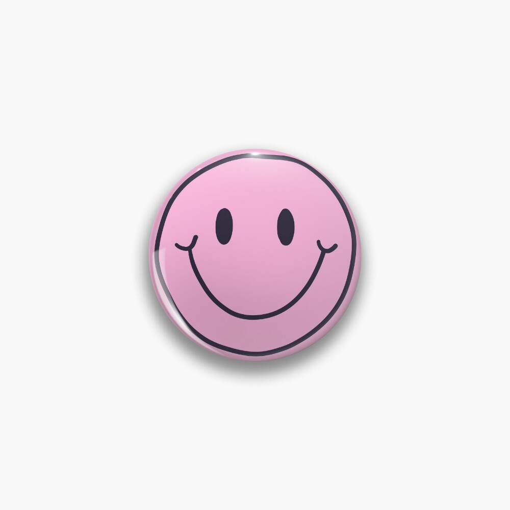 "Pastel Pink Smiling Face " Pin for Sale by illhustration | Redbubble