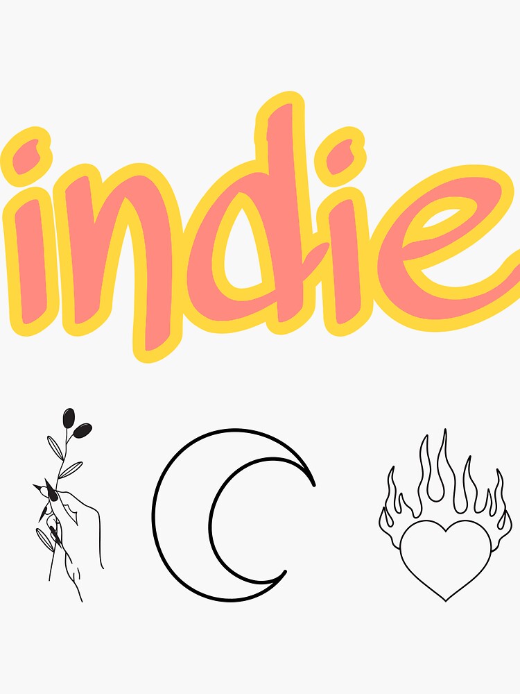 "Indie sticker" Sticker for Sale by chelseavine | Redbubble