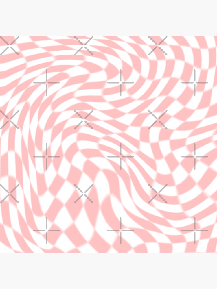 "Aesthetic Trippy Pastel Peach Checkered Pattern" Sticker by STAR10008 ...