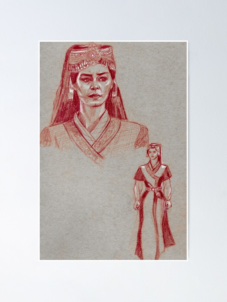 "Turkish Tribe Maiden (Achromatic)" Poster by -ARI | Redbubble