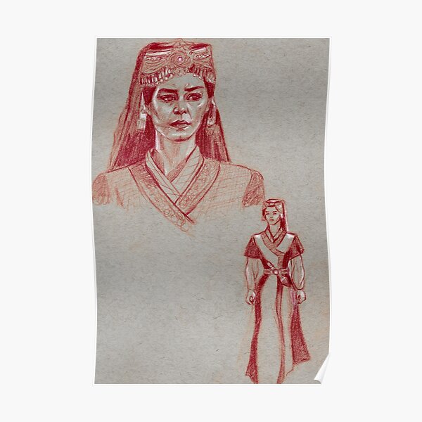 "Turkish Tribe Maiden (Achromatic)" Poster by -ARI | Redbubble
