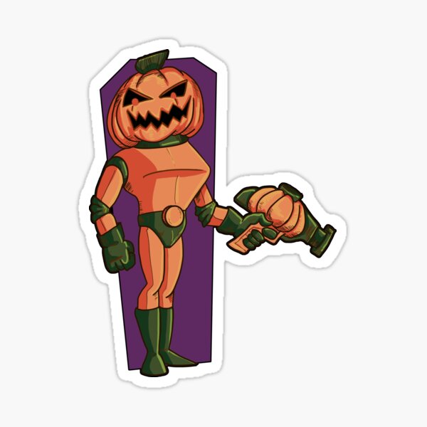"PUMPKINATOR" Sticker by DroidMonkey | Redbubble