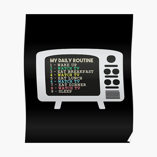 Póster «Mi rutina diaria, Ver televisión, Rutina diaria divertida y ...