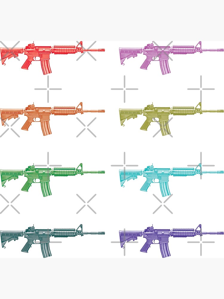 "Colorful M4 and AR-15 Rifles" Art Print by TOBM | Redbubble