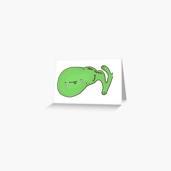 Cute Gallbladder Anatomy Greeting Card By Freshcrayonsart Redbubble