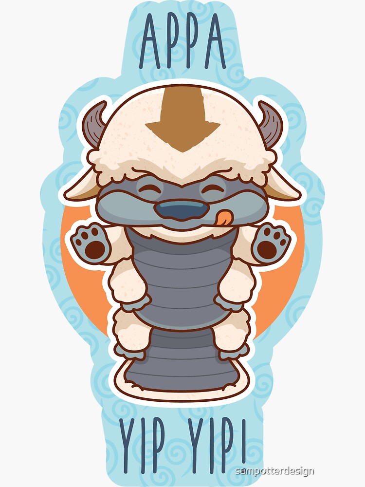 "Appa, YIP YIP!" Sticker for Sale by sampotterdesign | Redbubble
