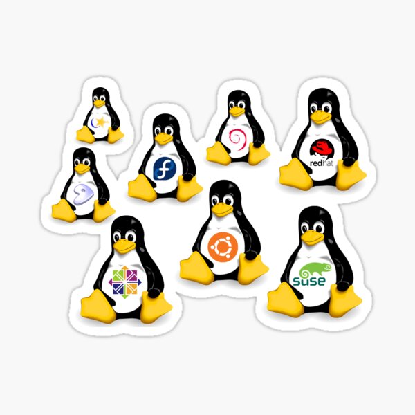 "linux tux with different distros" Sticker for Sale by Indite | Redbubble