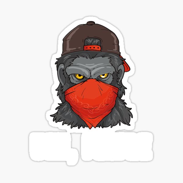 "Gorilla Masked Silverback Baseball Cap " Sticker by BornDesign | Redbubble