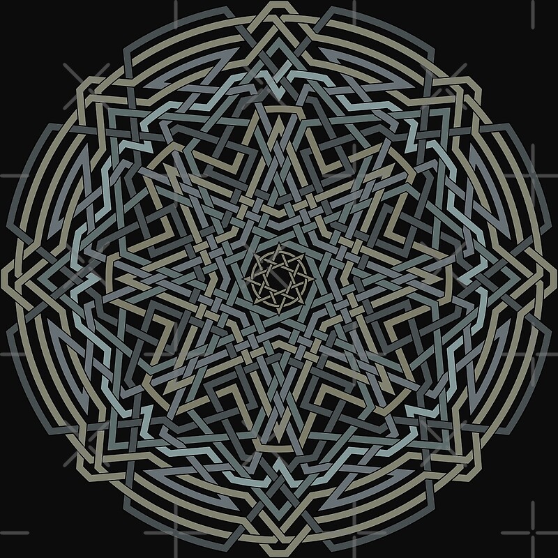 "Dark Color Floral Octagram Sacred Symbol Of Geometry and Celtic Star ...