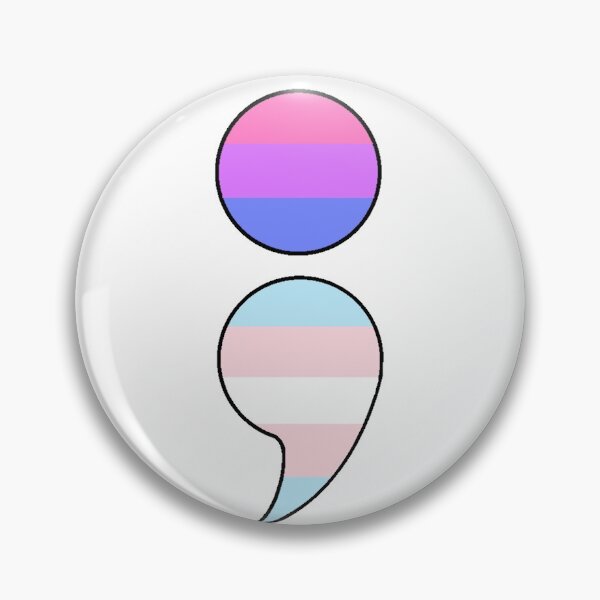 "Transgender and Bisexual flag semicolon" Pin by ErrorEric | Redbubble