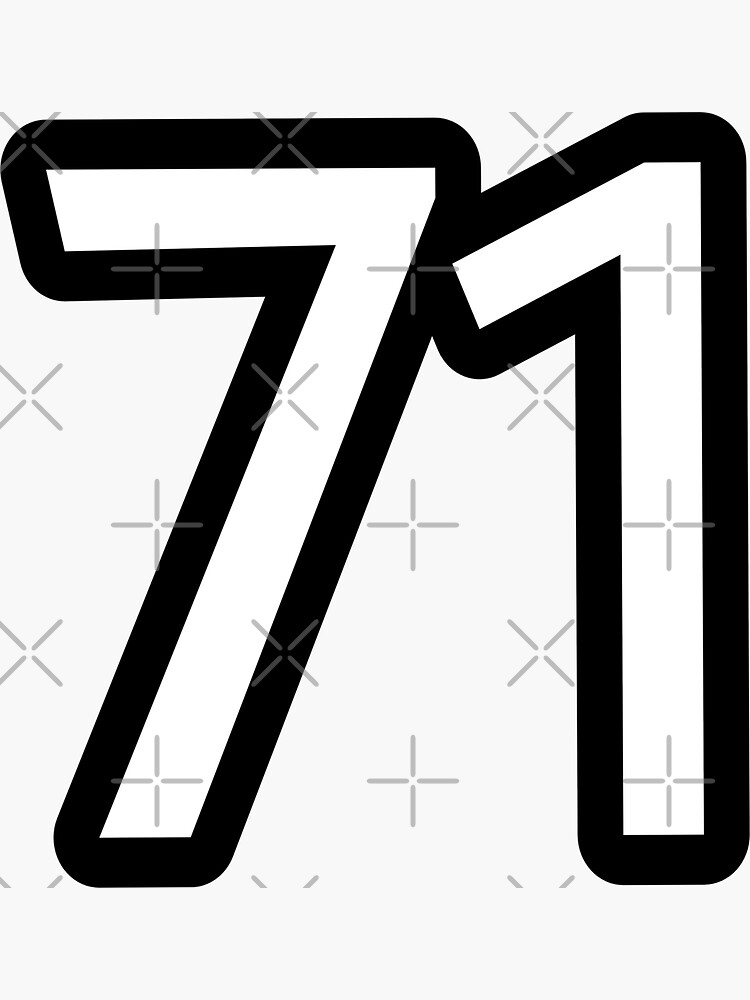 "Number 71 jersey Minimal" Sticker for Sale by Impressions94 | Redbubble