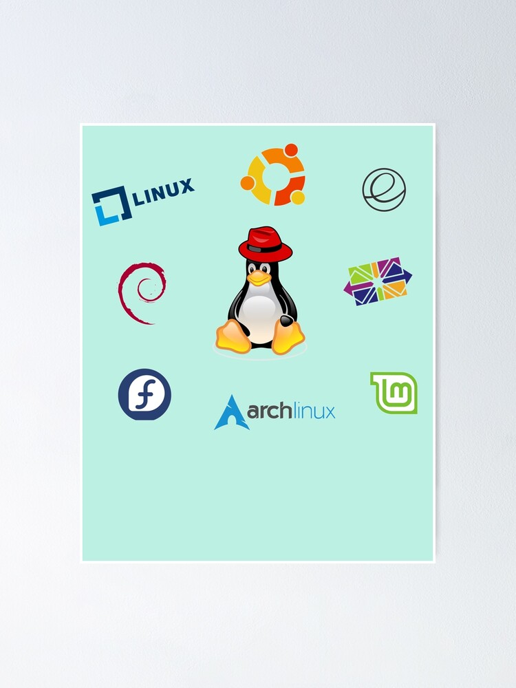 "linux leading distros surrounds tux" Poster for Sale by Indite | Redbubble