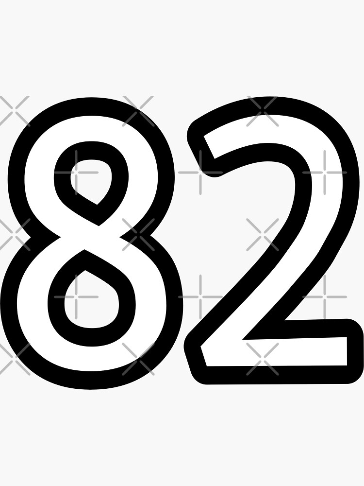 "Number 82 jersey Minimal" Sticker by Impressions94 | Redbubble