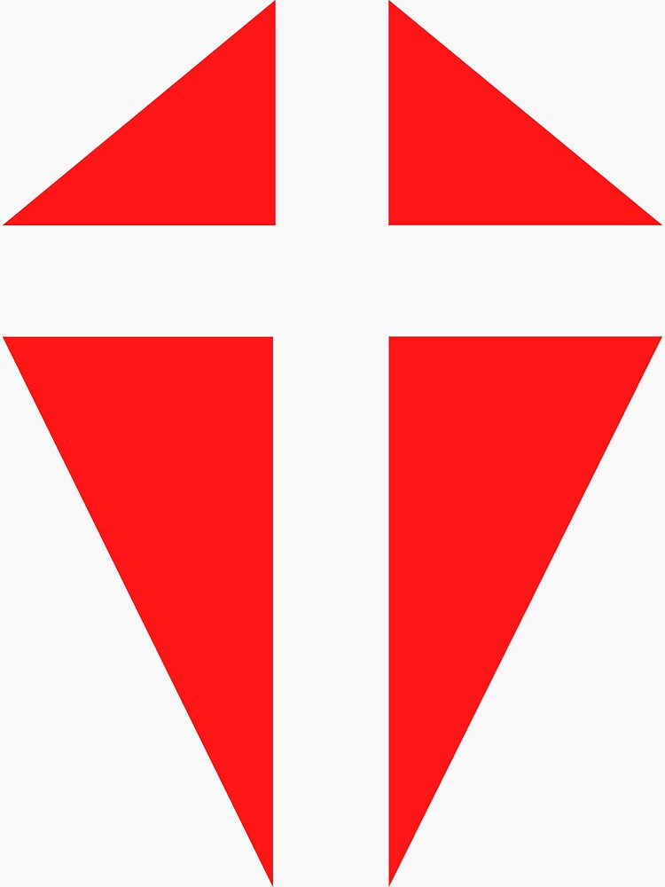 "Red Triangles Christian Cross" Sticker by EverLife | Redbubble