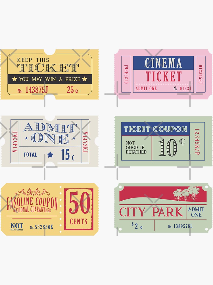 "Vintage tickets" Sticker by magda09 | Redbubble