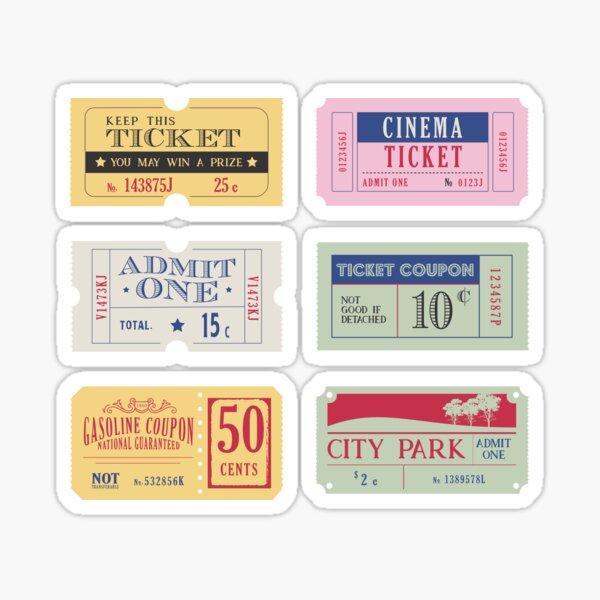 "Vintage tickets" Sticker by magda09 | Redbubble