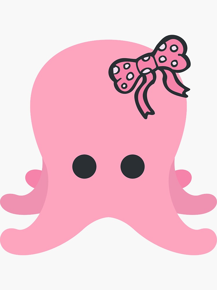 "Cute Pink Octopus Girl" Sticker for Sale by m95sim | Redbubble