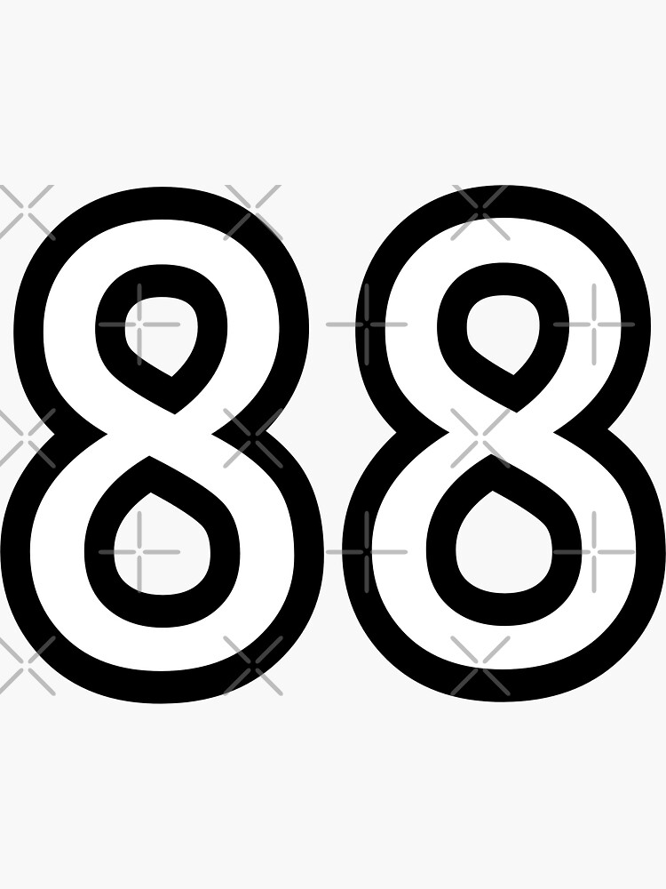 "Number 88 jersey Minimal" Sticker for Sale by Impressions94 | Redbubble