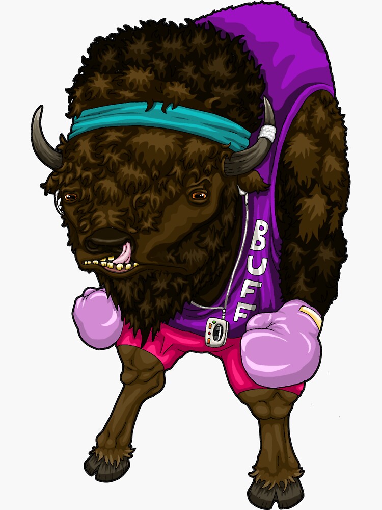 "Buff Bison" Sticker for Sale by Dogglebert | Redbubble