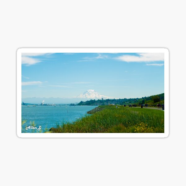 "Mt. Rainier On a Sunny Day Puget Sound " Sticker by TurboJackChi ...
