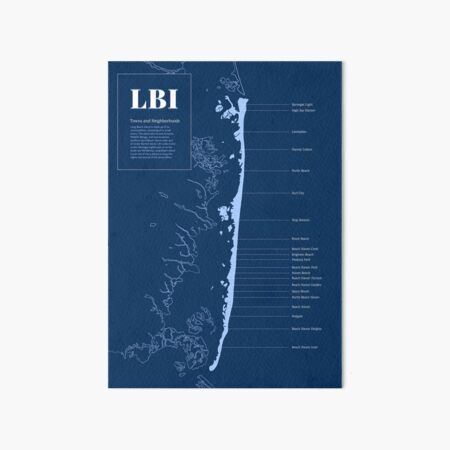 "LBI Long Beach Island, NJ Illustrated Town Map" Art Board Print for ...