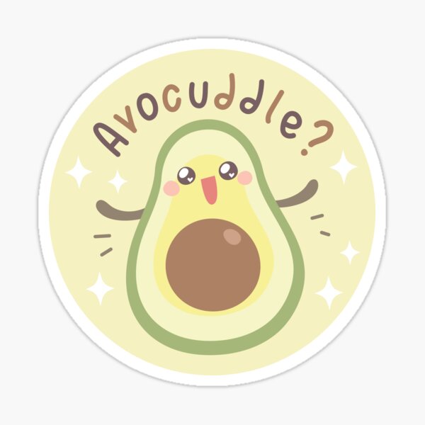 "Avocuddle - cute kawaii avocados smiling and hugging" Sticker for Sale ...