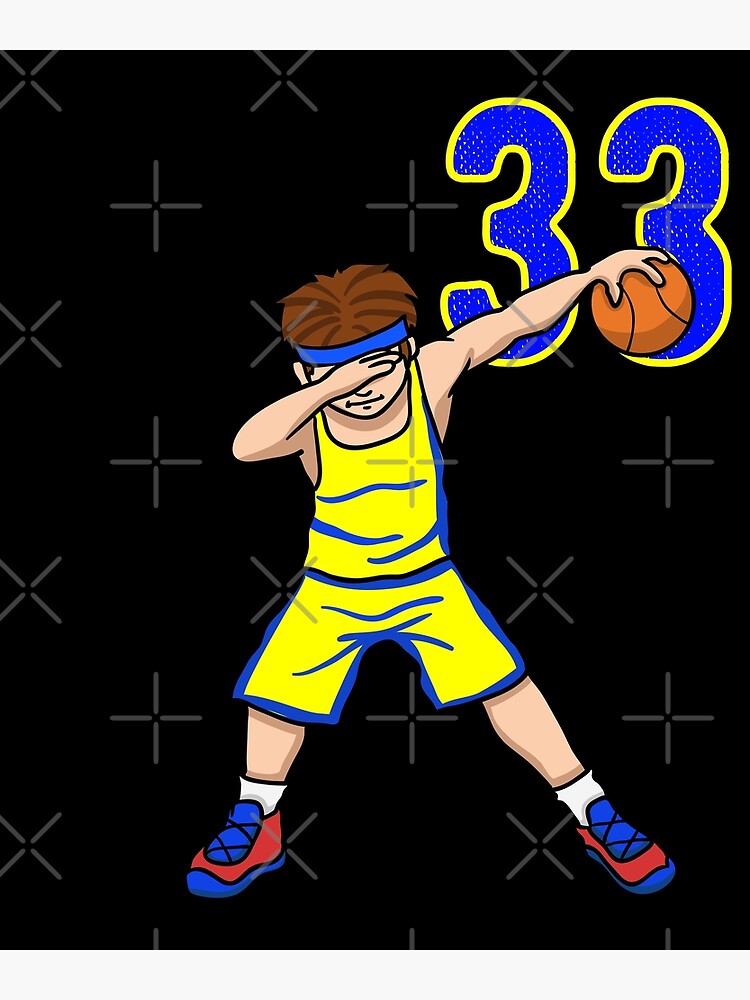 "Cool Yellow Blue Basketball Team Number 33 Basketball Player BBall ...