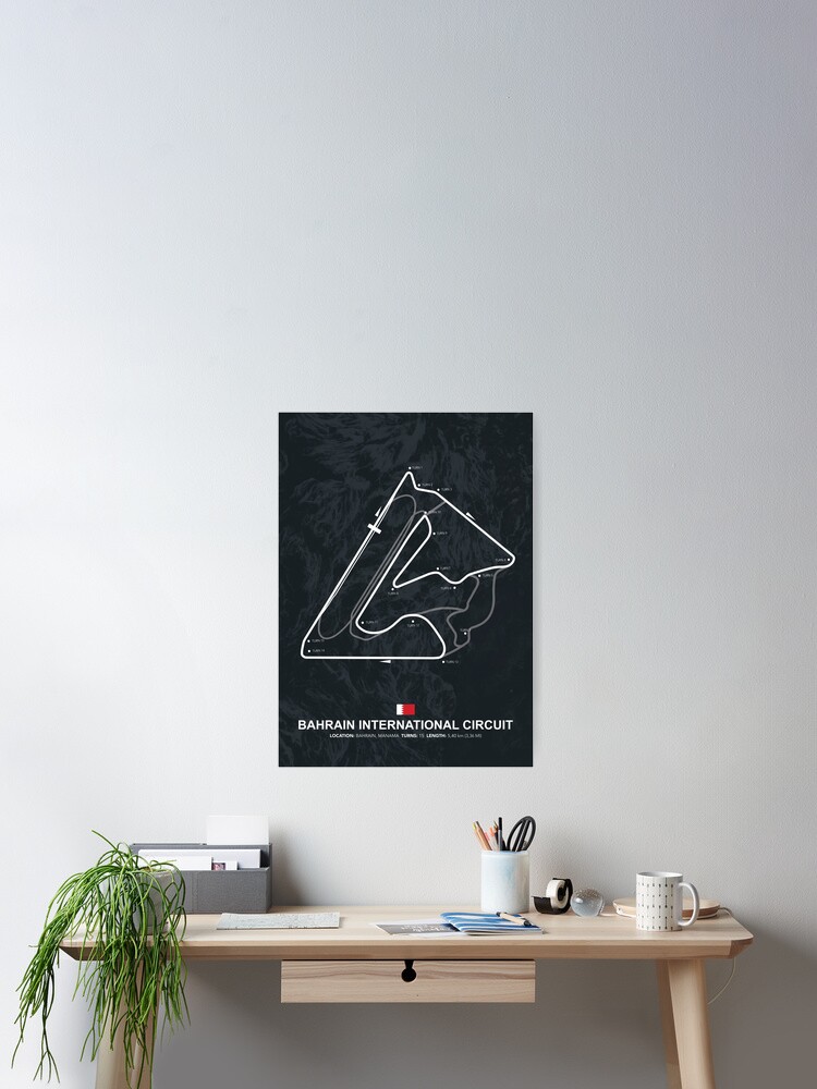 "Bahrain International Circuit -Racetrack Map" Poster by Mapstars ...